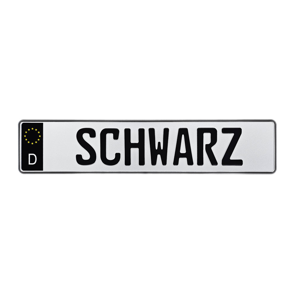 German License Plate with Black Decal – CustomEuropeanPlates.com