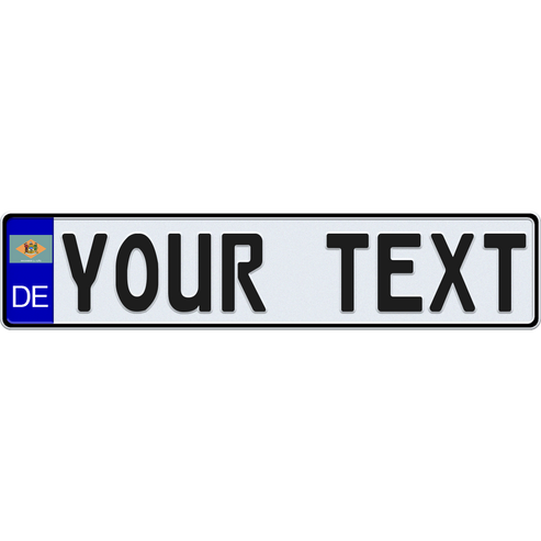Delaware Euro Style License Plate – CustomEuropeanPlates.com