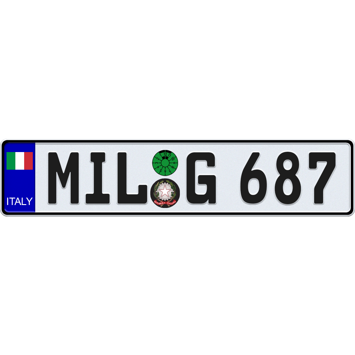 Stock Italy European License Plate – CustomEuropeanPlates.com