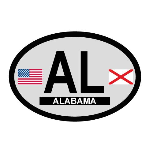 Alabama Oval Decal – CustomEuropeanPlates.com