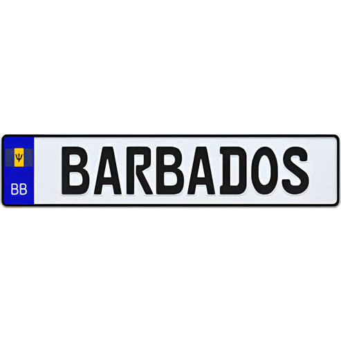 Barbados Euro Style License Plate – CustomEuropeanPlates.com