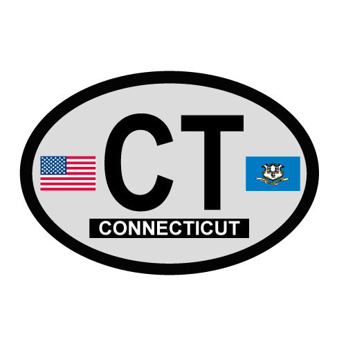 Connecticut Oval Decal – CustomEuropeanPlates.com