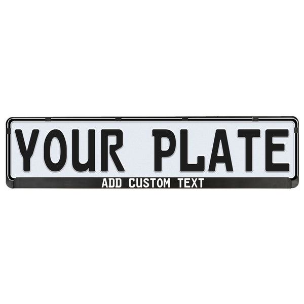 European License Plate Frame With Custom Text – CustomEuropeanPlates.com