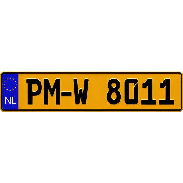 EEC Netherlands License Plate Yellow – CustomEuropeanPlates.com