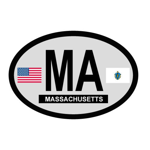 Massachusetts Oval Decal – CustomEuropeanPlates.com